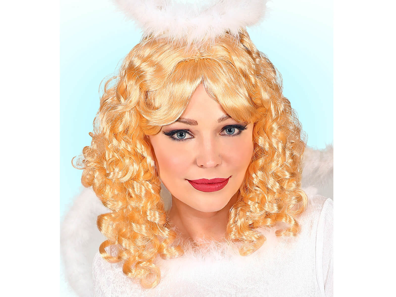 Peruka blond z kręconymi włosami - 1 szt. - Sklep internetowy PartyShop ...