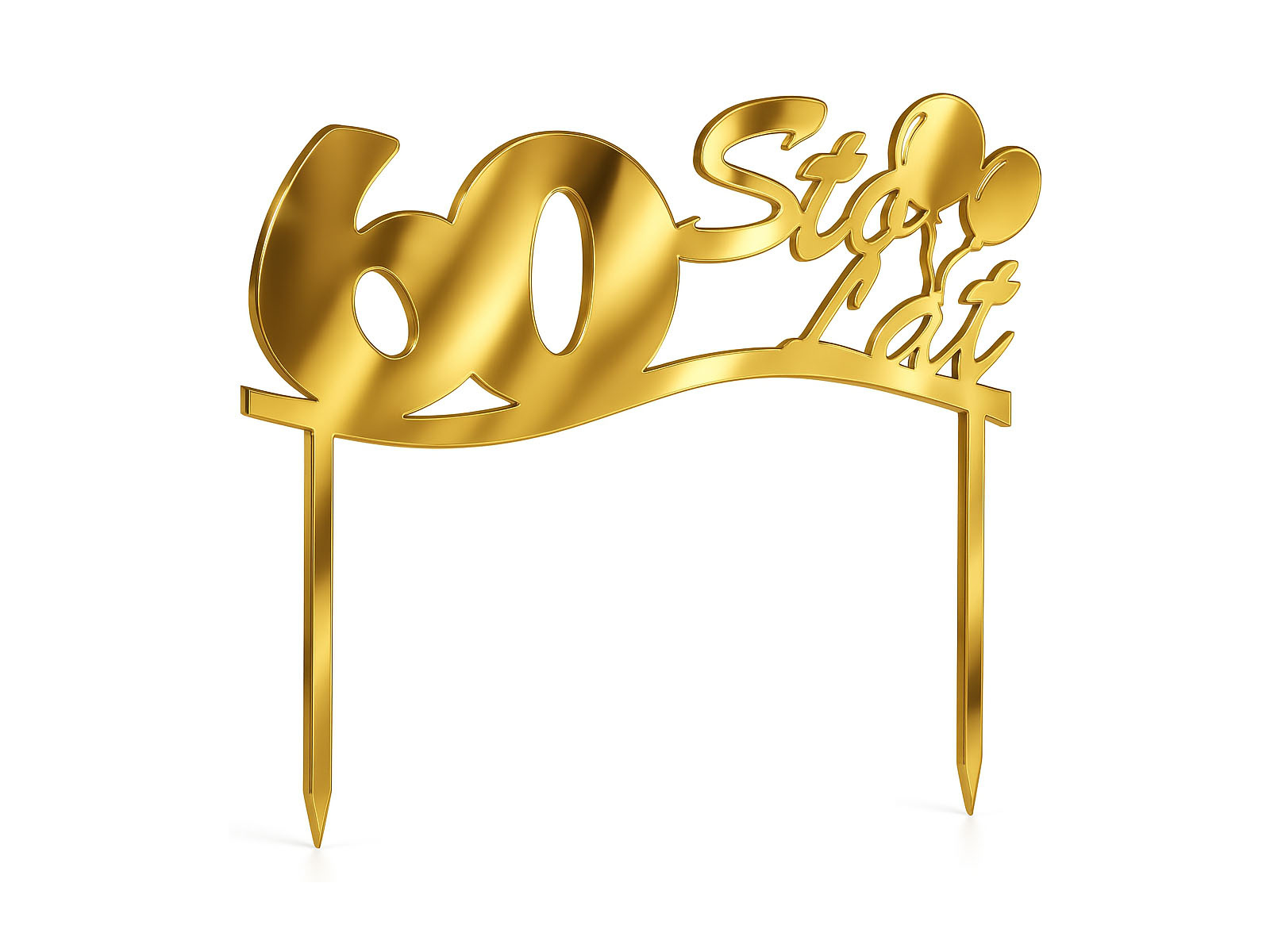 Topper z lustrzanej pleksi złoty na tort 60 urodziny | Dobra Cena | Sklep Online | Bydgoszcz ...